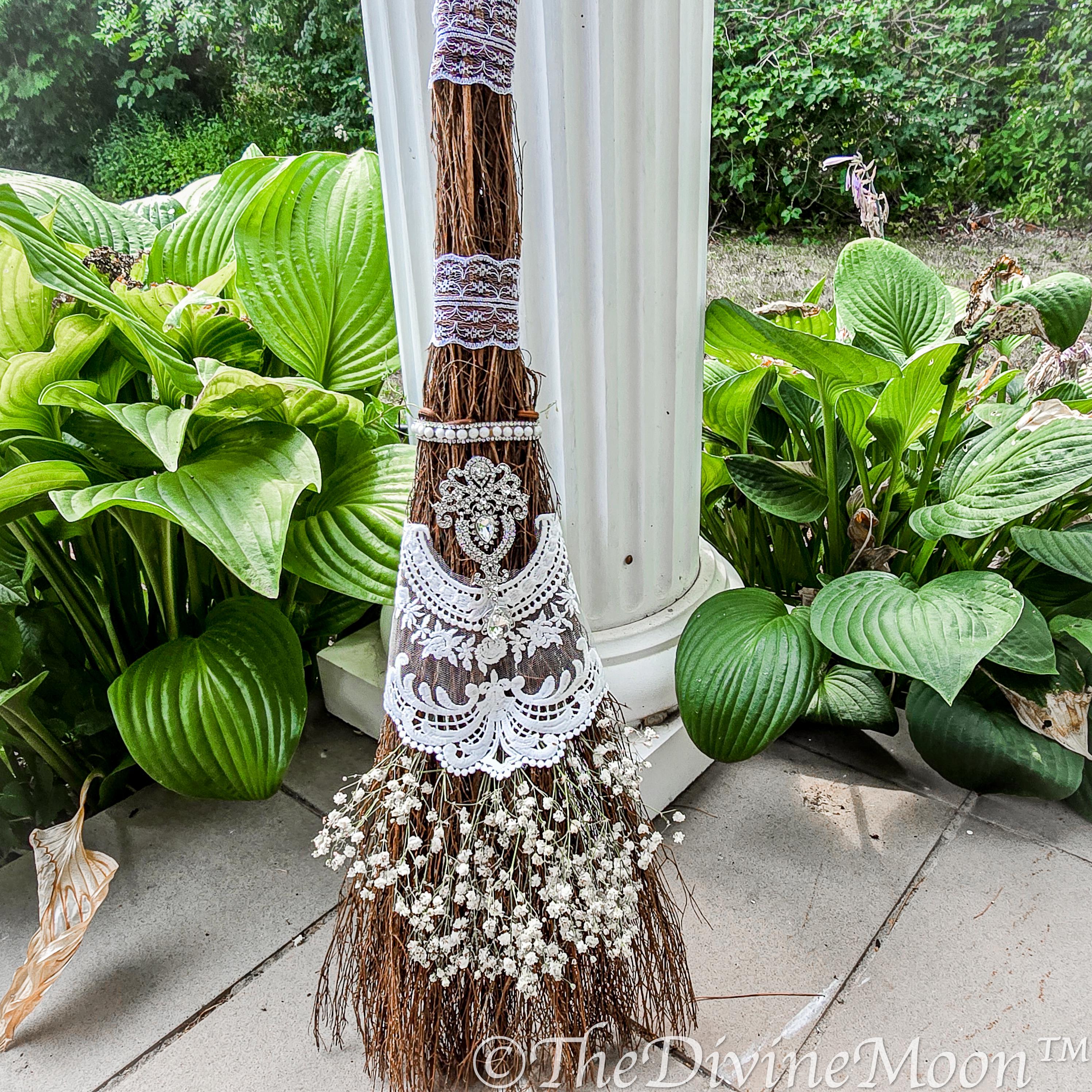Love Wedding Broom, Jump the Broom, Life Size Crystal Altar Witch Broom ...