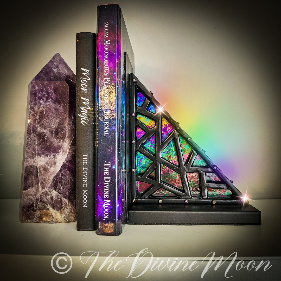 Stained Glass Book End Rainbow Book End Gems Gift for Book - Etsy