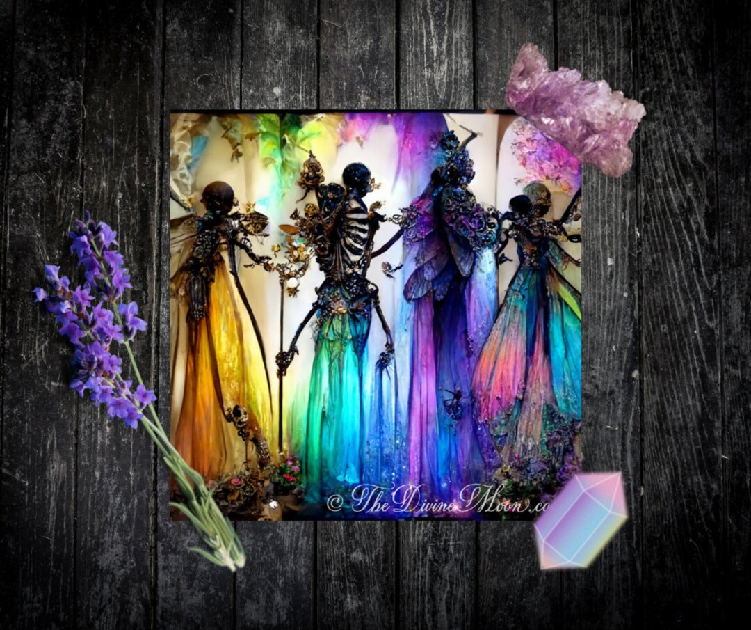 Dark Little Fairy Art Prints by the Divine Moon - Iridescent - Digital ...