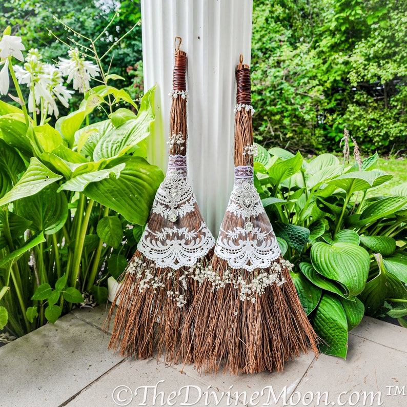 Love Wedding Broom, Jump the Broom, Life Size Crystal Altar Witch Broom ...