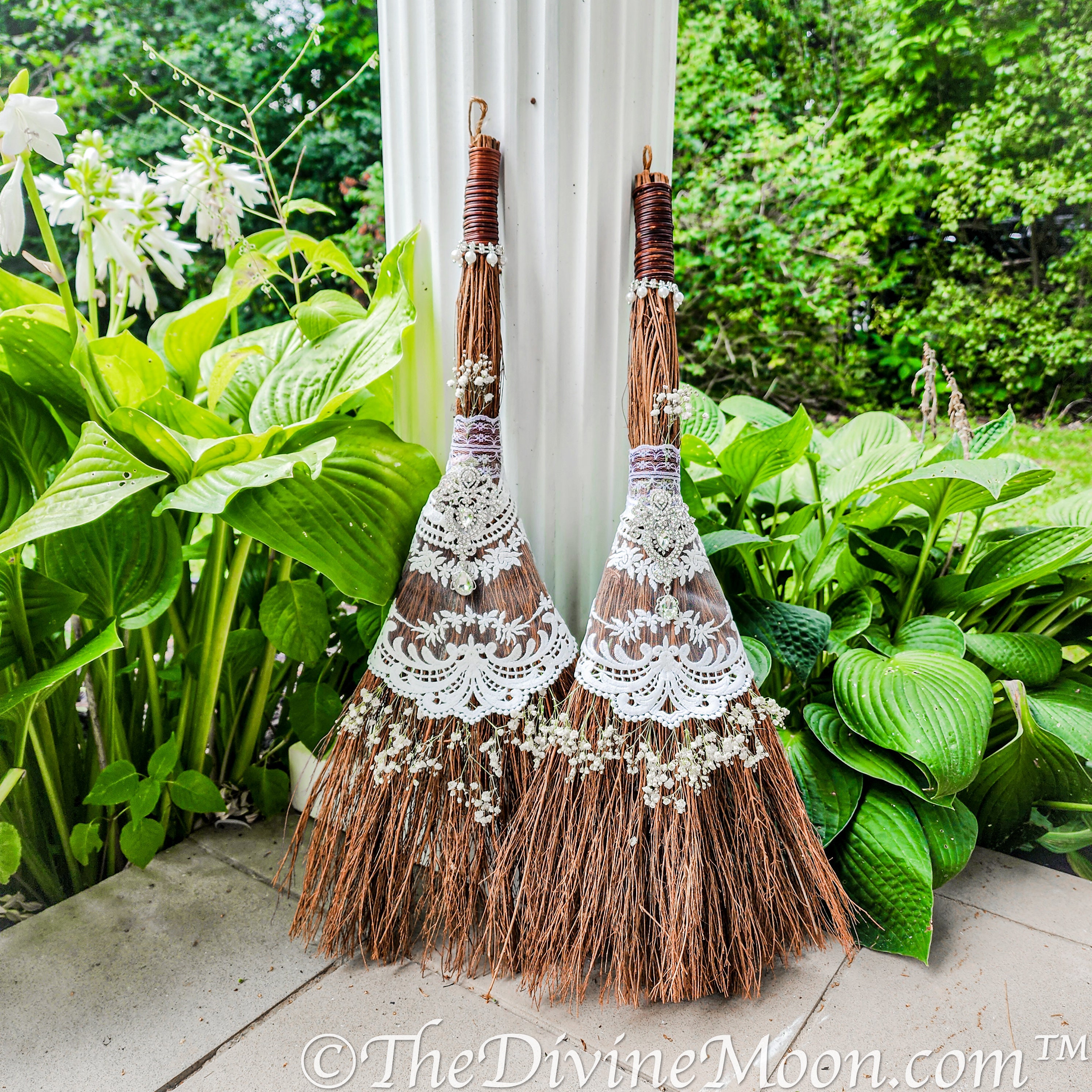 Love Wedding Broom, Jump the Broom, Life Size Crystal Altar Witch Broom ...