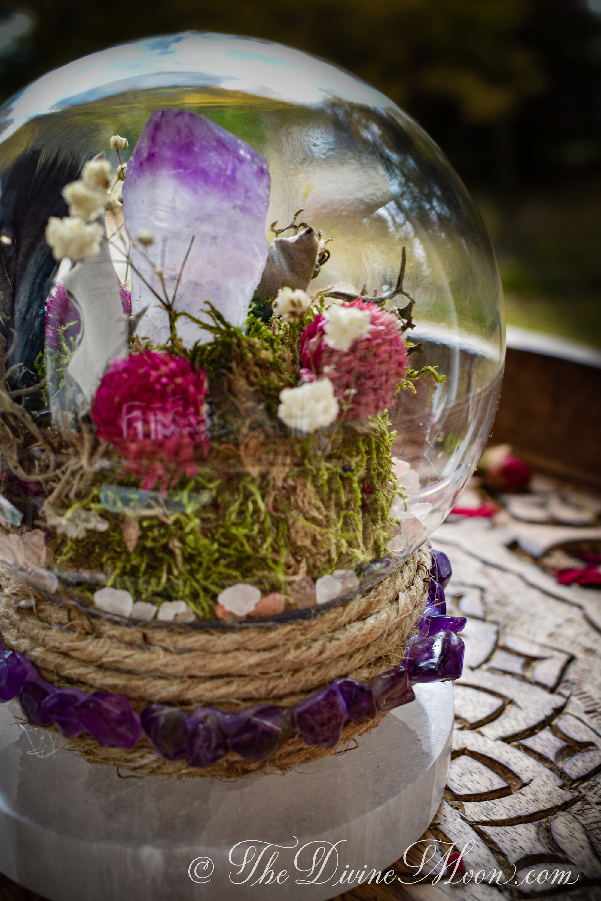 Amethyst Crystal Ball Globe - Witch Ball - Home Blessing Ball - Home ...