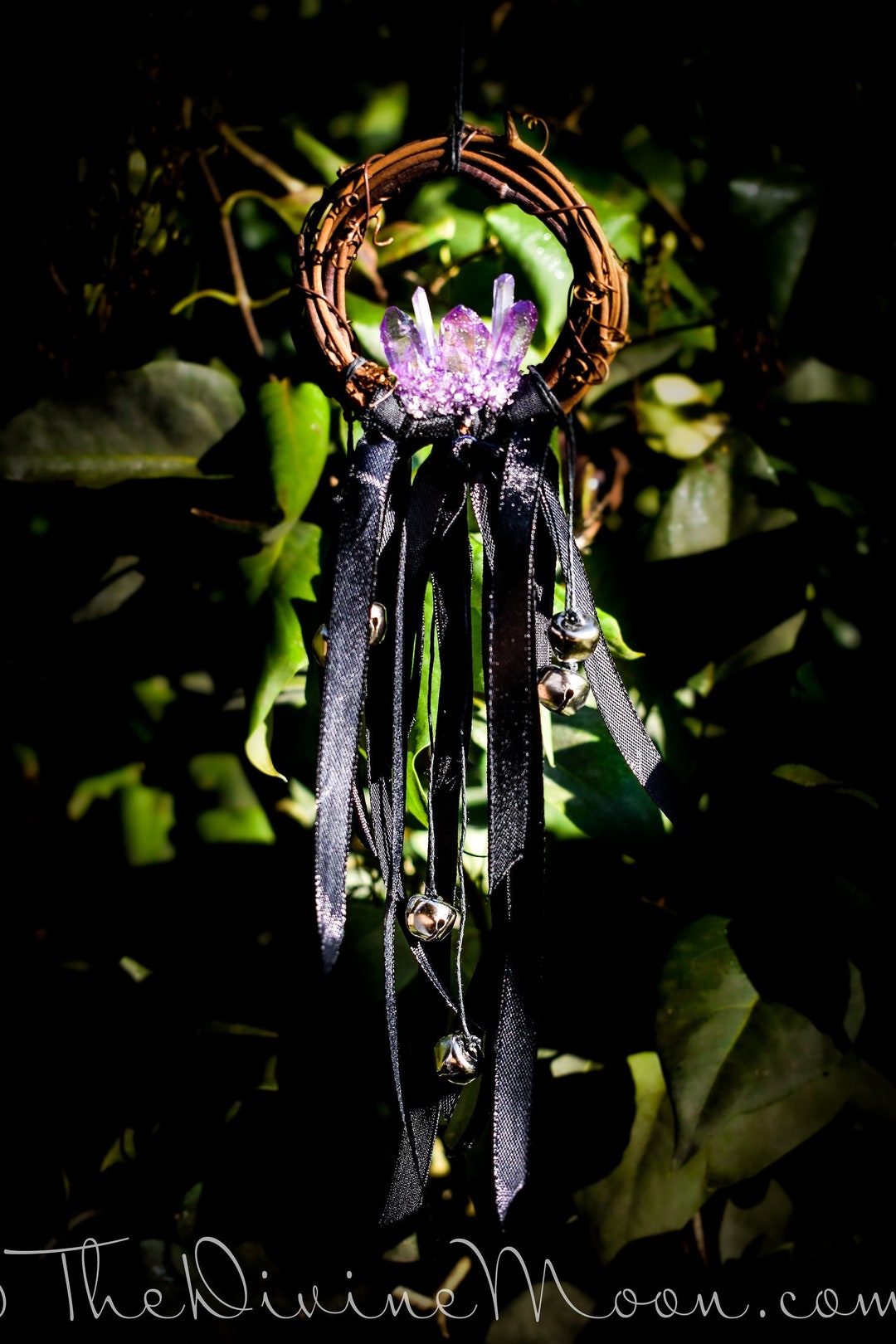 Witch Bells Purple Quartz Home Blessing Bells Crystal Energy Protection ...