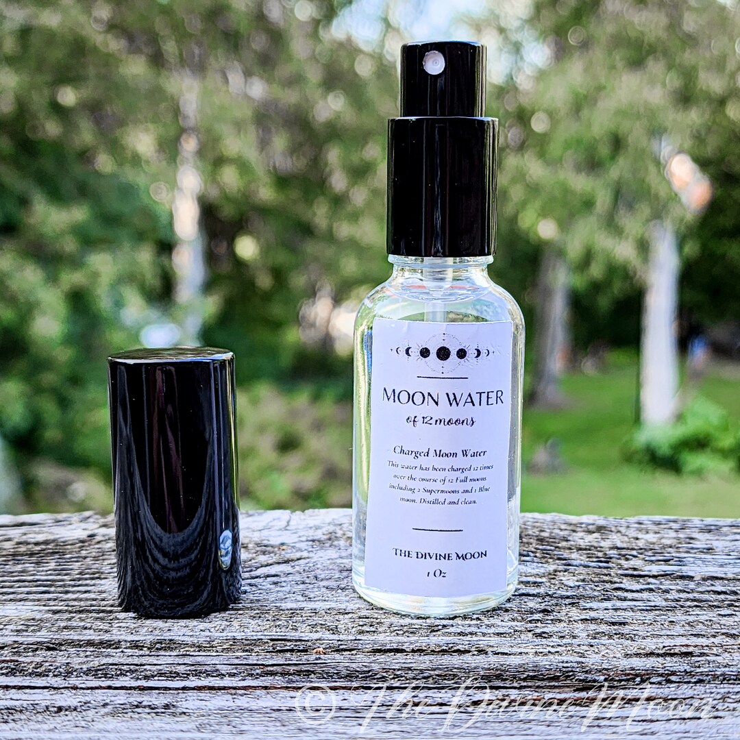 Moon Water Spray of 12 Full Moons Charged Moon Water in Glass Bottle ...