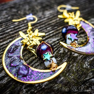 Amethyst Fae Crystal Mushroom Cottage Core Witch Crescent Moon - Etsy