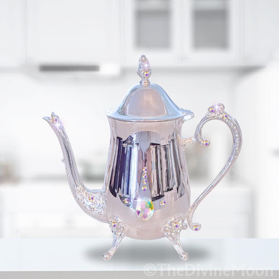 Magical Iridescent Crystal Gemstone Teapot | Sterling Silver Teapot ...