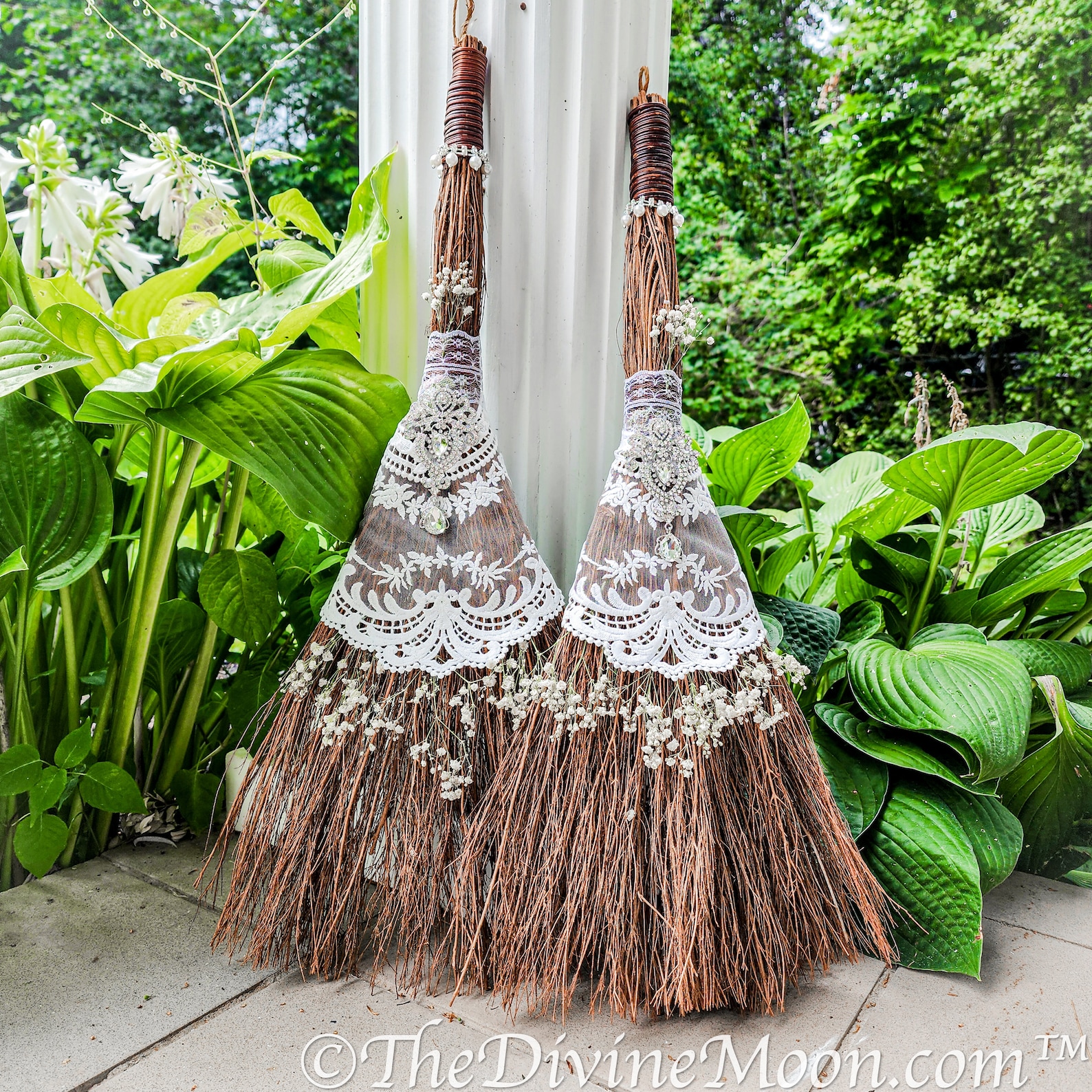 Love Wedding Broom, Jump the Broom, Life Size Crystal Altar Witch Broom ...