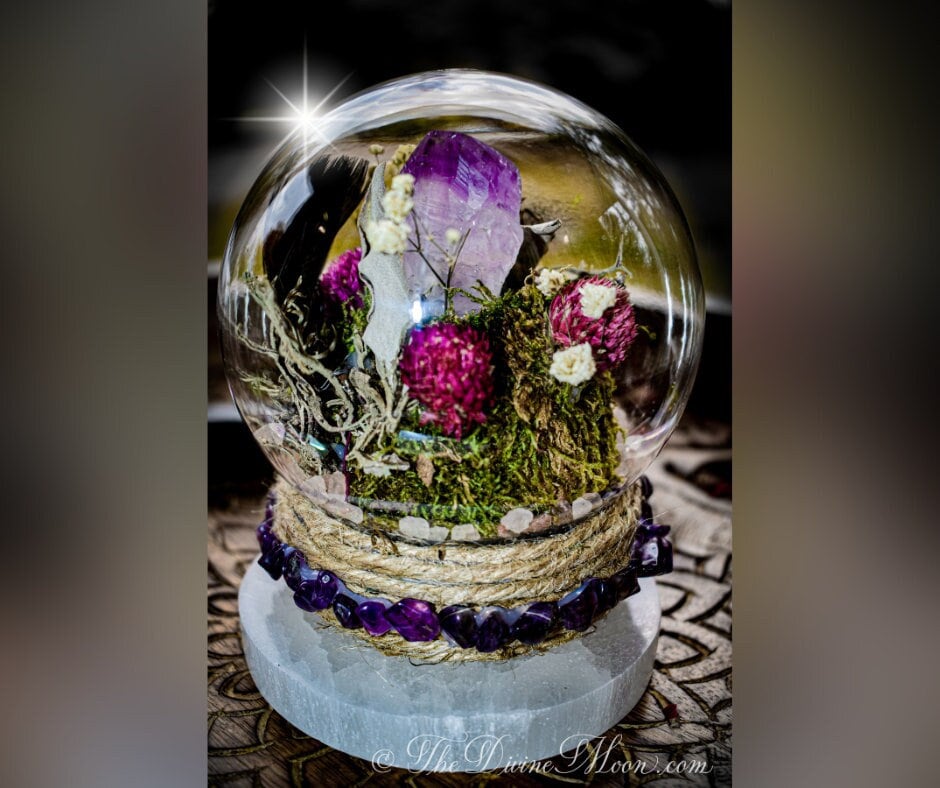 Amethyst Crystal Ball Globe - Witch Ball - Home Blessing Ball - Home ...