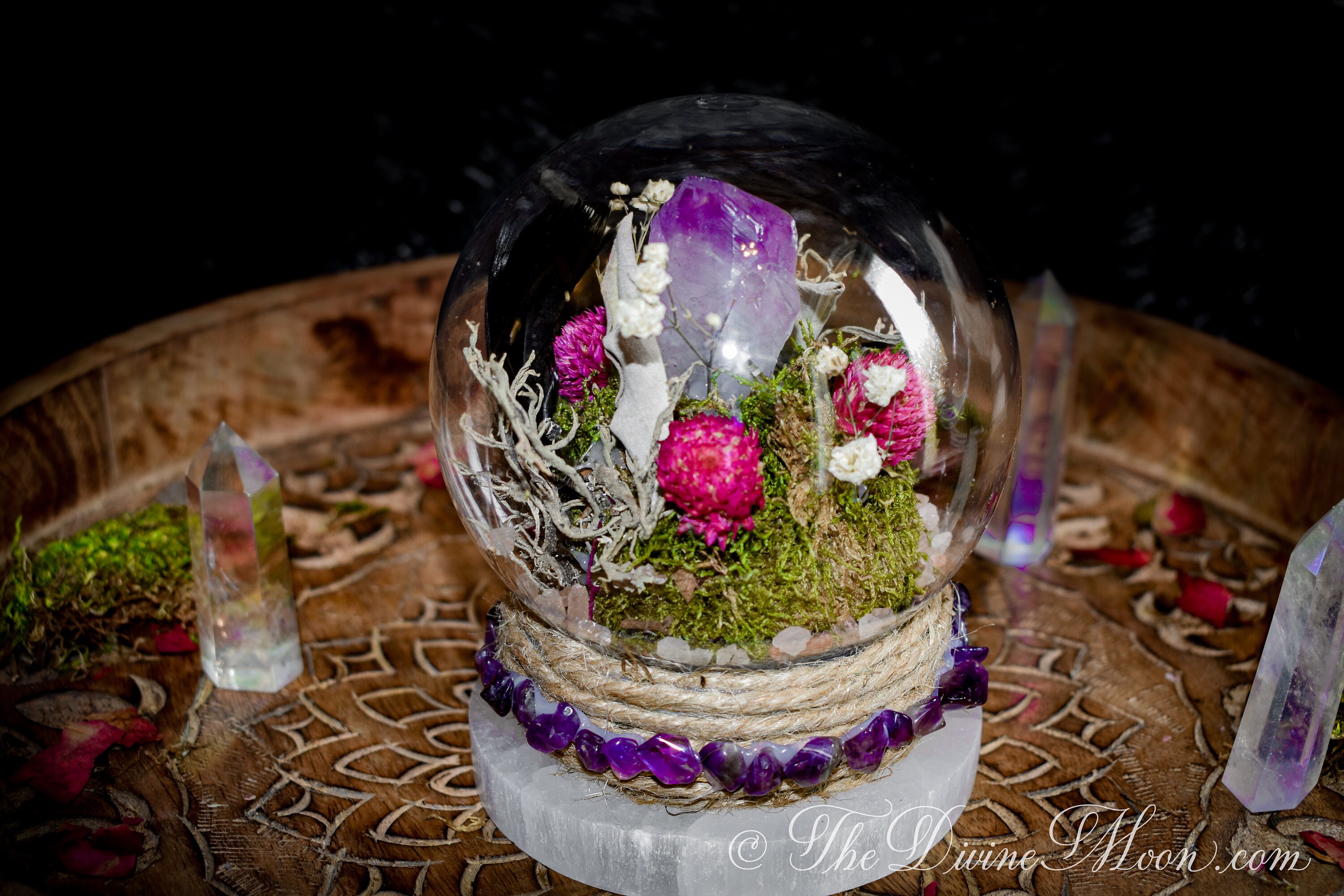 Amethyst Crystal Ball Globe - Witch Ball - Home Blessing Ball - Home ...