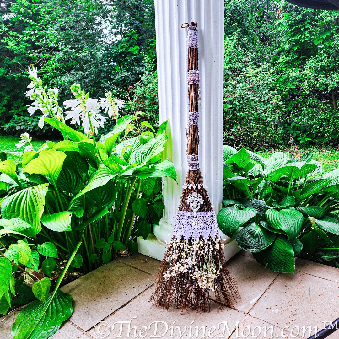 Love Wedding Broom, Jump the Broom, Life Size Crystal Altar Witch Broom ...