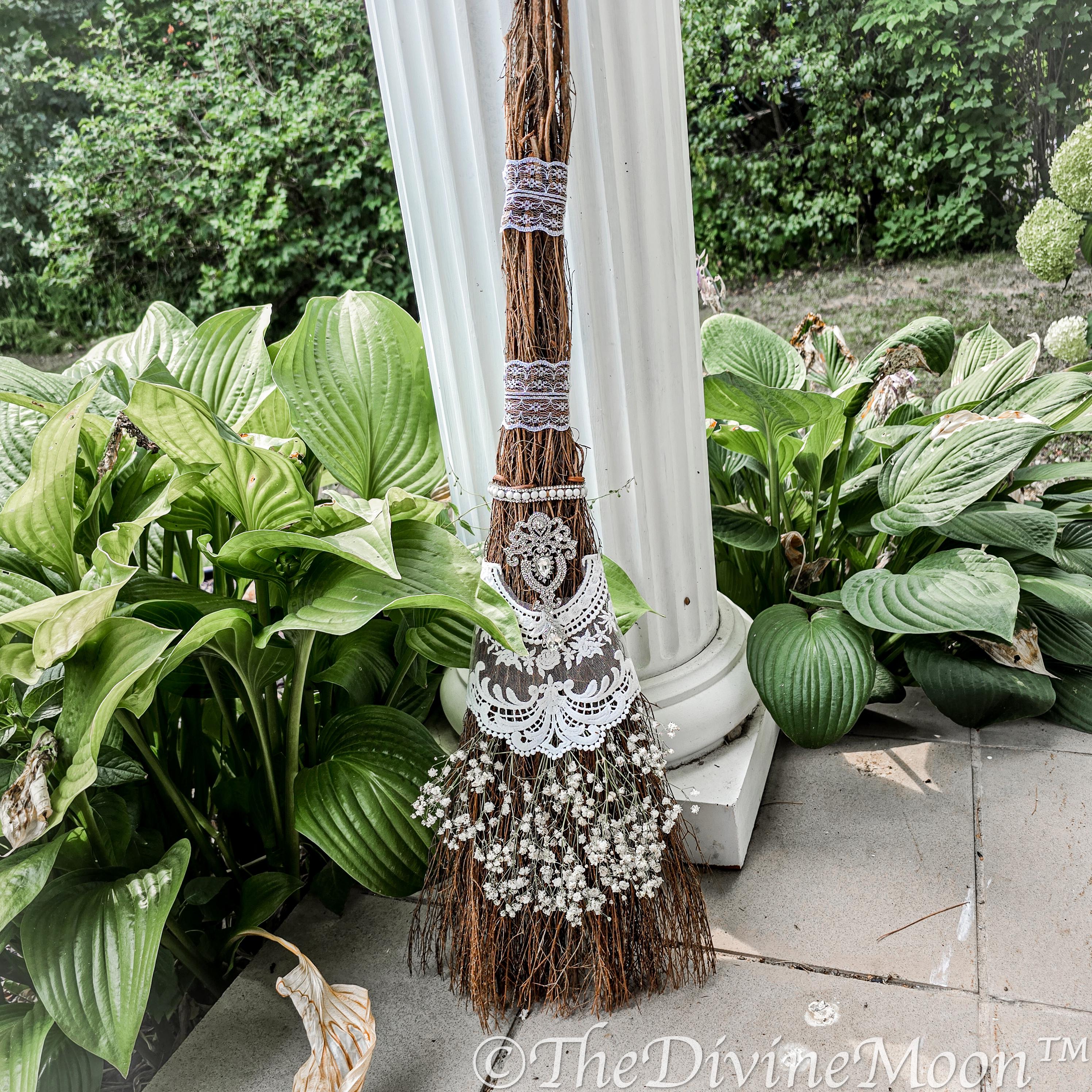 Love Wedding Broom, Jump the Broom, Life Size Crystal Altar Witch Broom ...