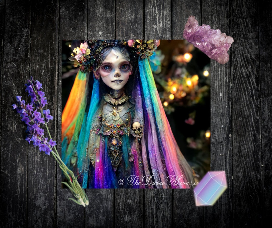 Dark Little Fairy Art Prints by the Divine Moon - Iridescent - Digital ...