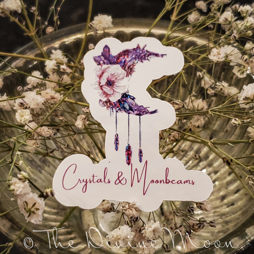 Moon Crystal Sticker, Crescent Moon, Quartz, Stickers, Planner Sticker ...