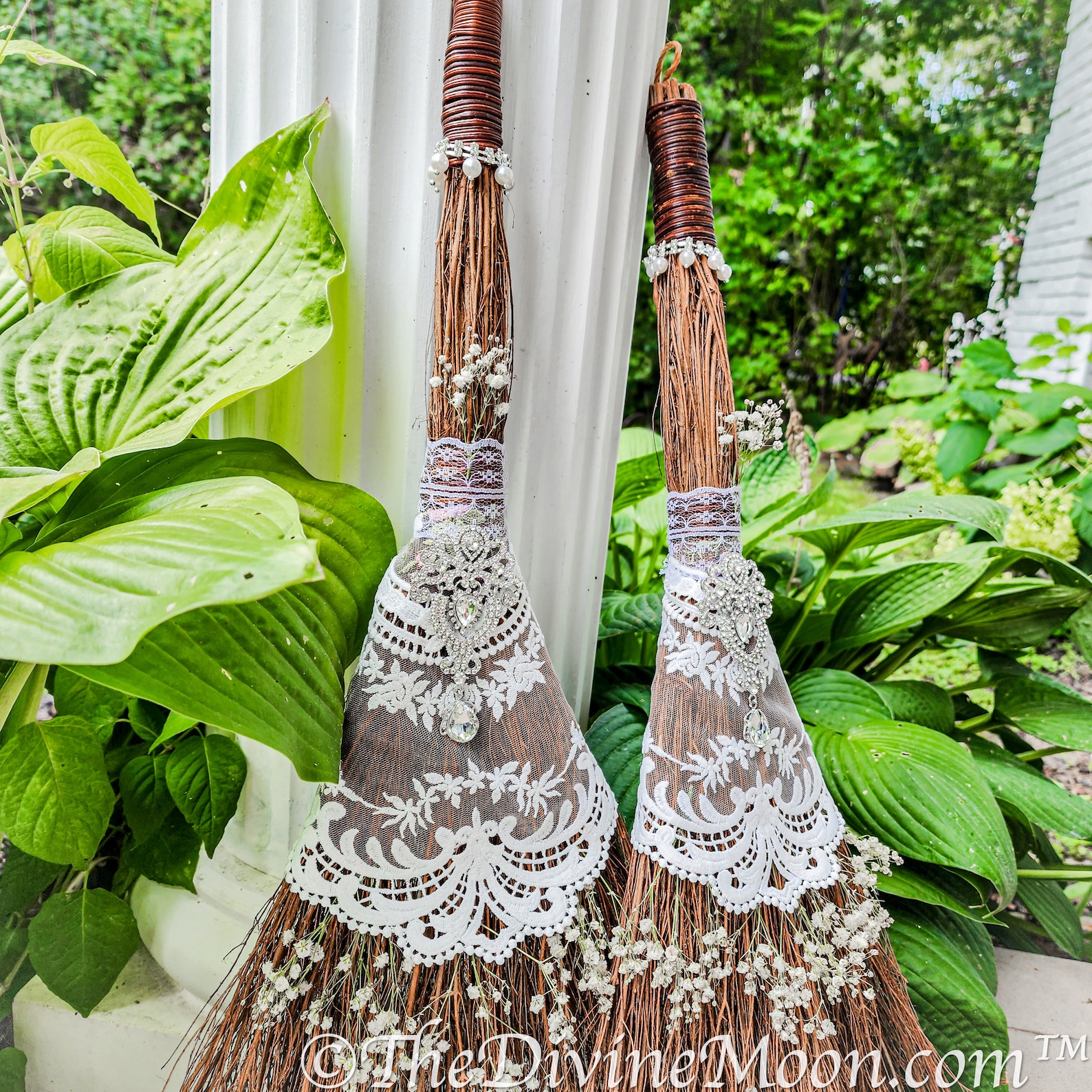 Love Wedding Broom, Jump the Broom, Life Size Crystal Altar Witch Broom ...