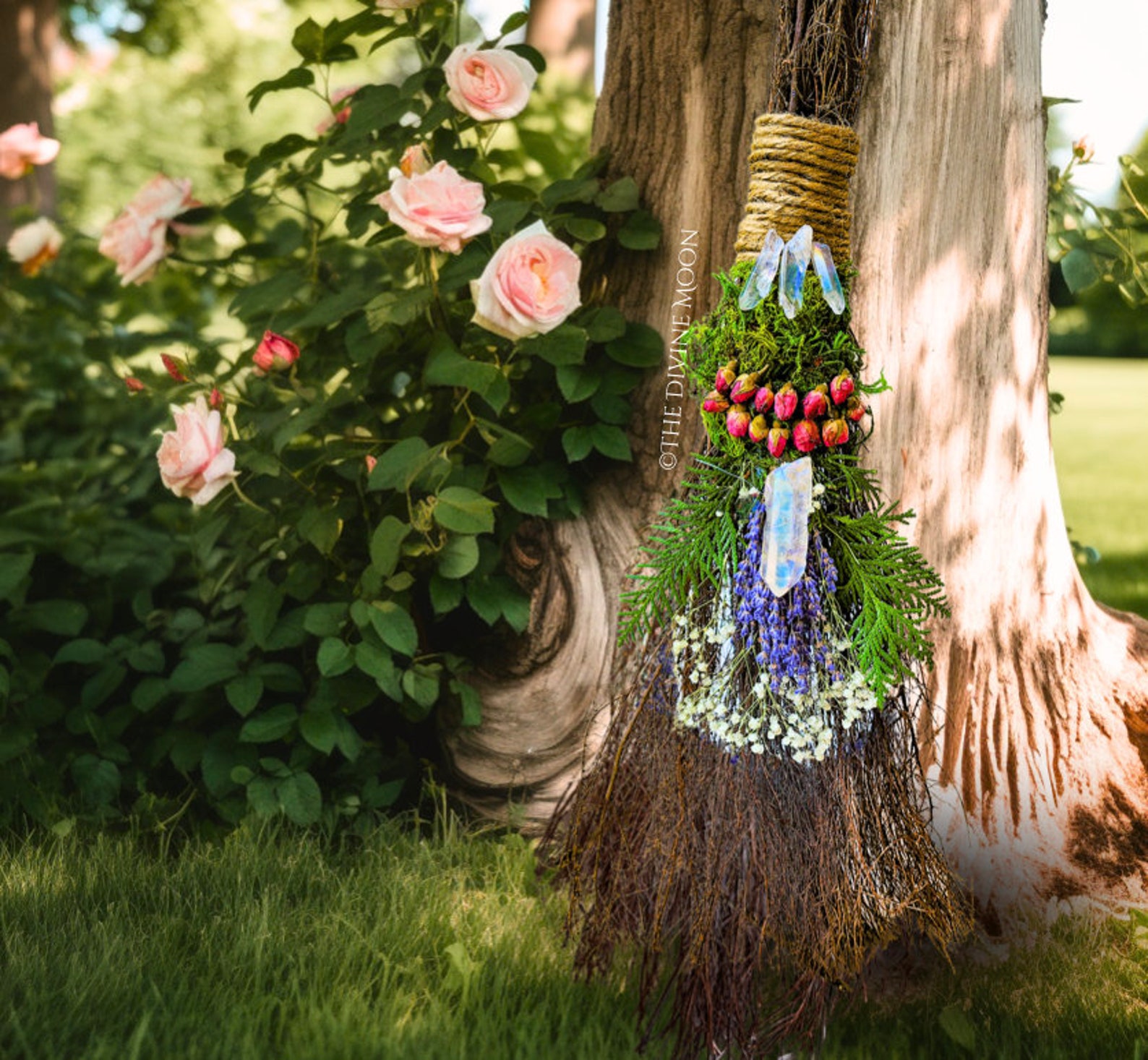 Life Size Crystal Altar Cinnamon Witch Broom / Besom, Protection ...