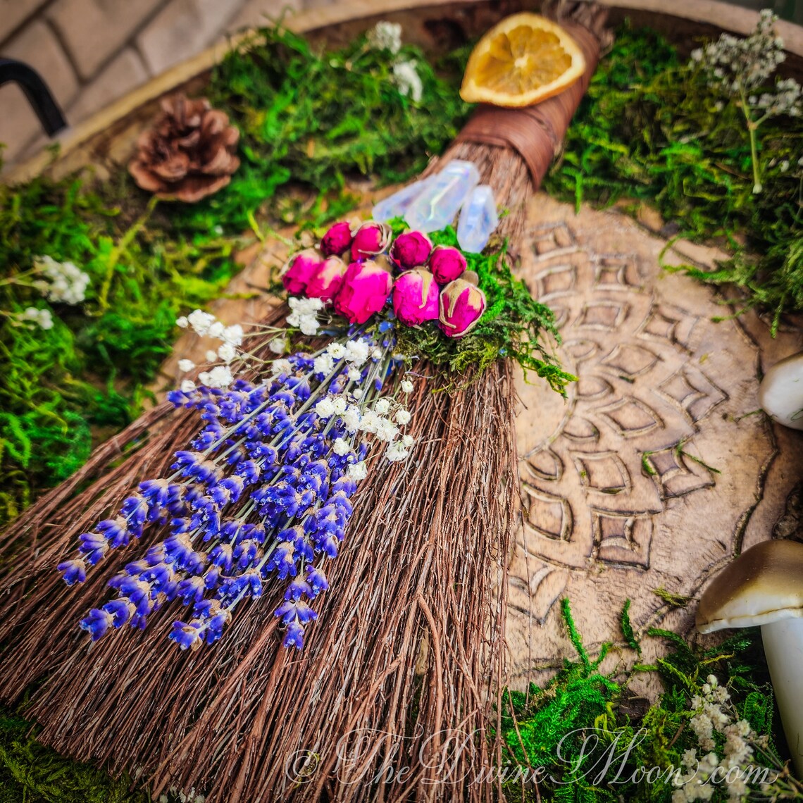 Crystal Altar Orange Cinnamon Witch Broom / Besom, Protection, Warding ...