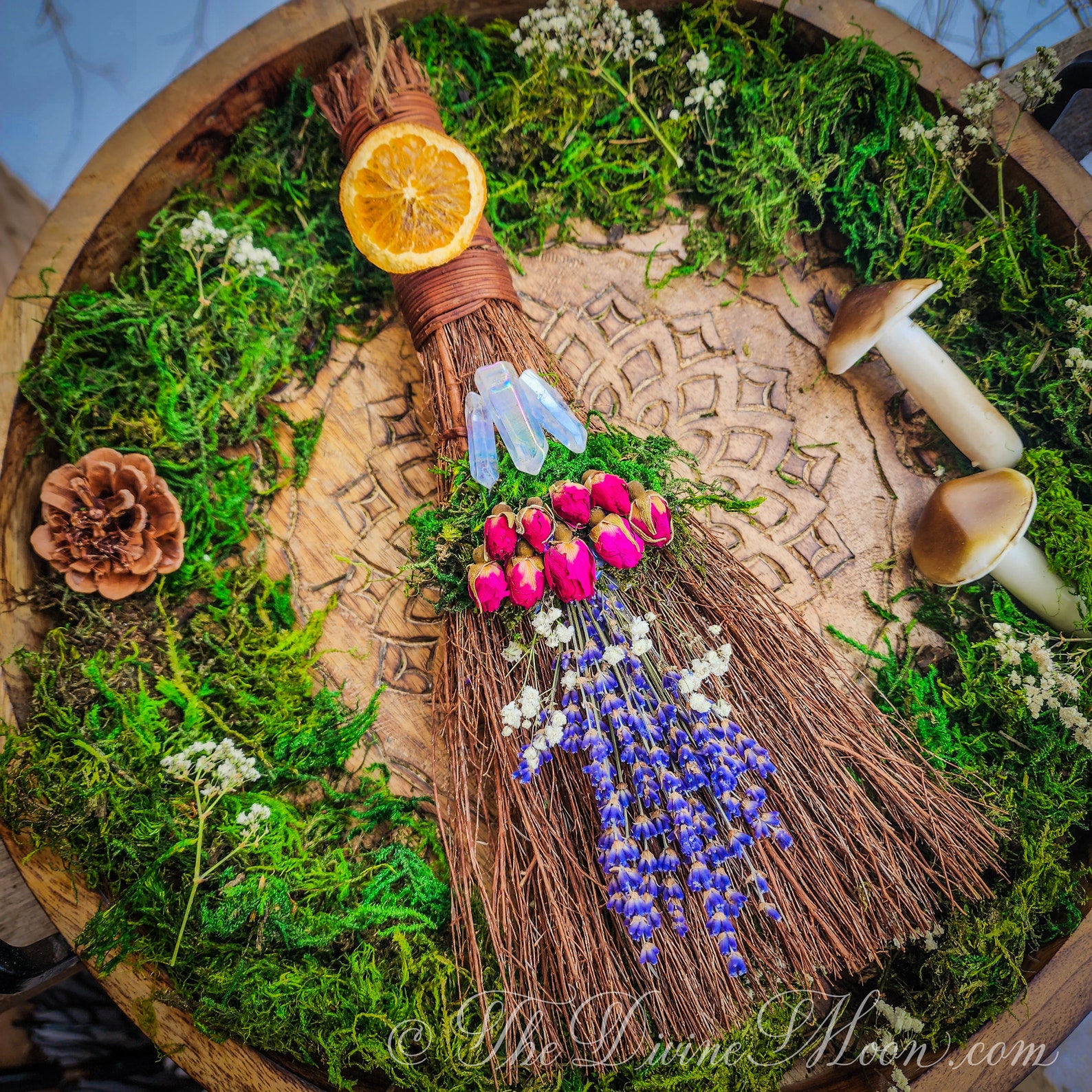 Crystal Altar Orange Cinnamon Witch Broom / Besom, Protection, Warding ...