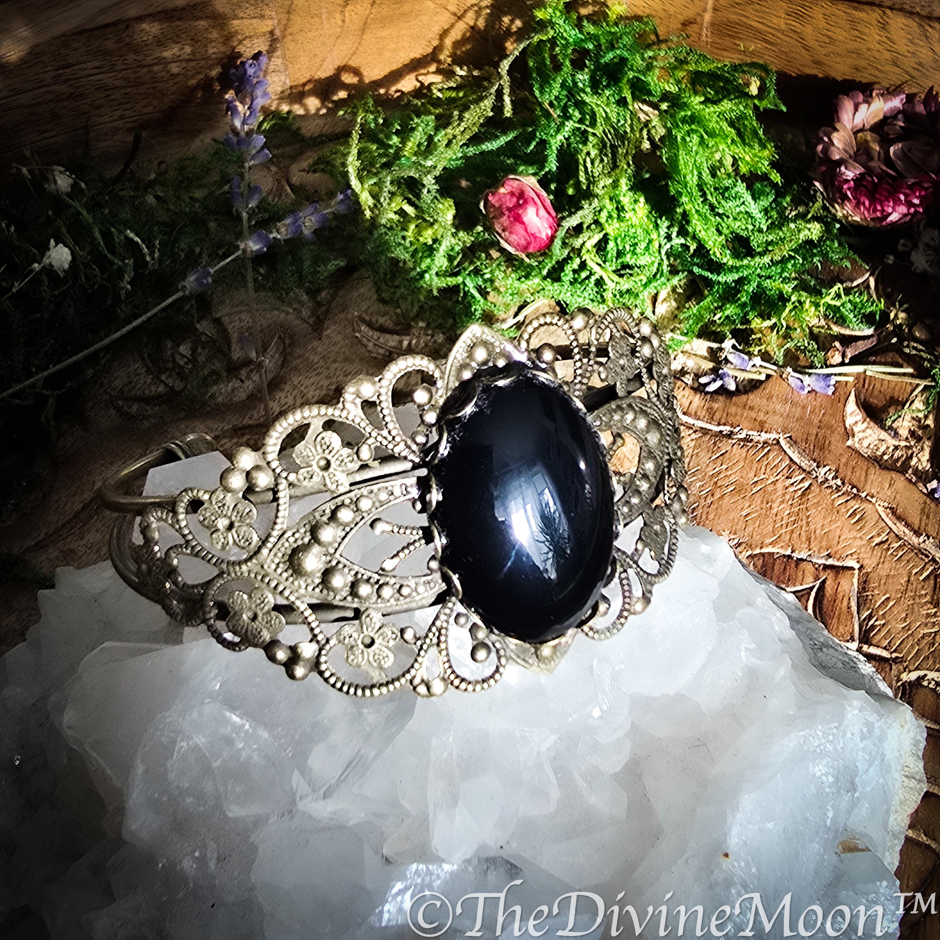 Antique Vintage Scrying Mirror Brass Bracelet - Bangle - Fortune ...