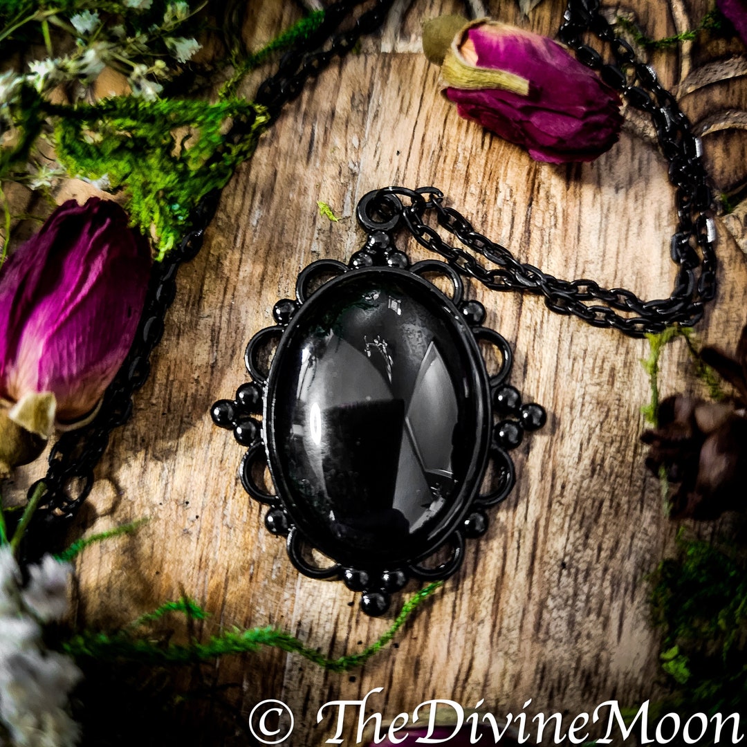 Antique Vintage Scrying Mirror Necklace - Fortune Telling - Psychic ...