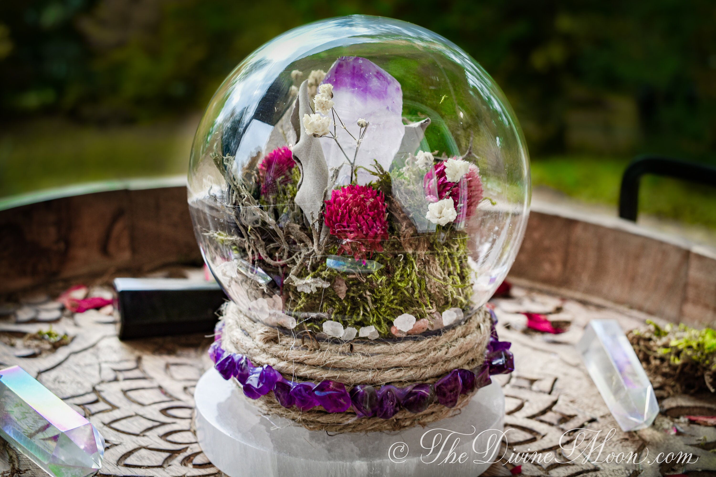 Amethyst Crystal Ball Globe - Witch Ball - Home Blessing Ball - Home ...