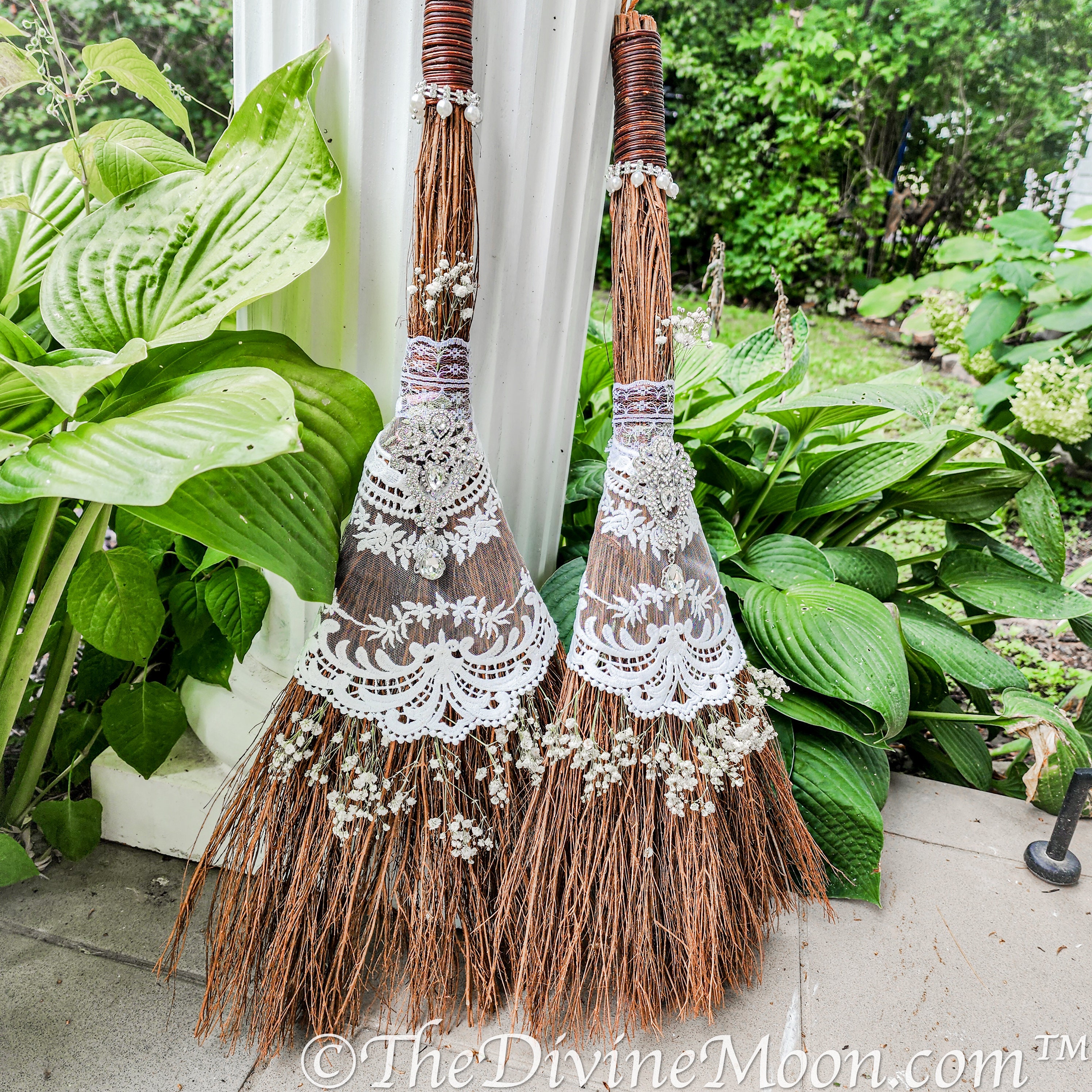 Love Wedding Broom, Jump the Broom, Life Size Crystal Altar Witch Broom ...