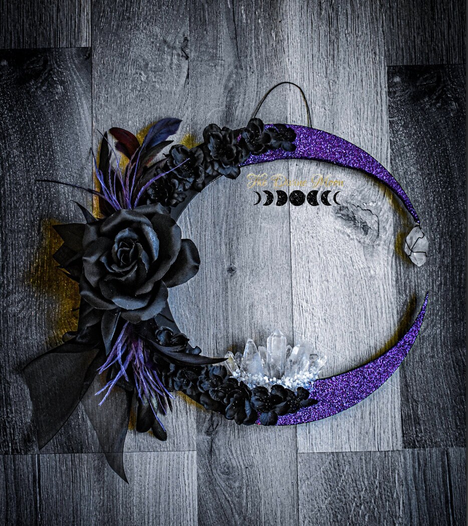 Purple Quartz Glitter Moon Dark Moon Collection Lunar - Etsy