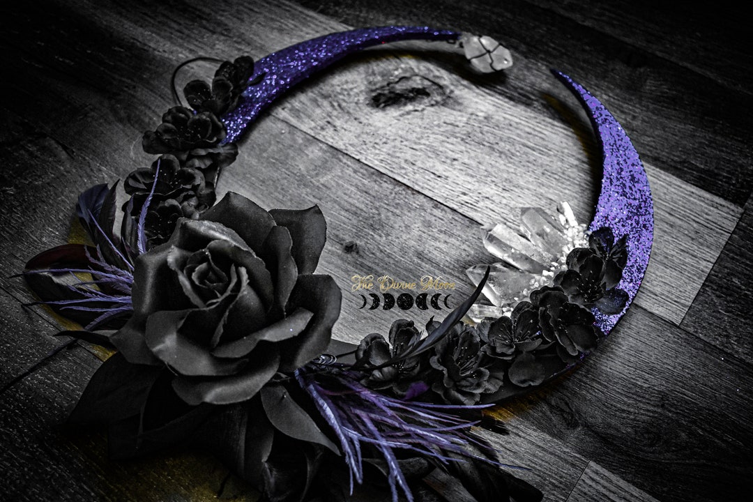 Purple Quartz Glitter Moon Dark Moon Collection Lunar - Etsy