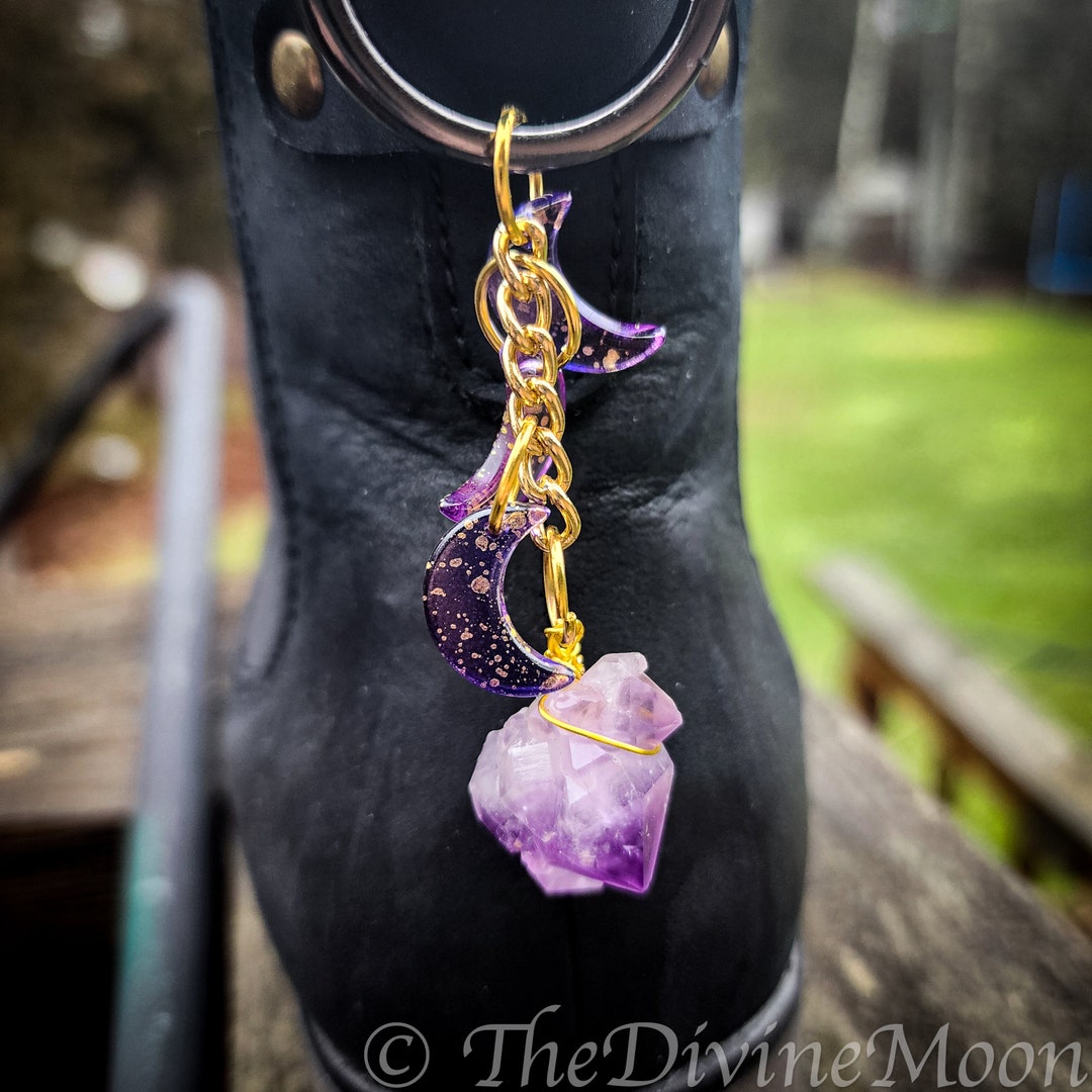 Amethyst Moon Boot Charm, Boot Charms, Purse Charm, Birthday Gift, Gift ...