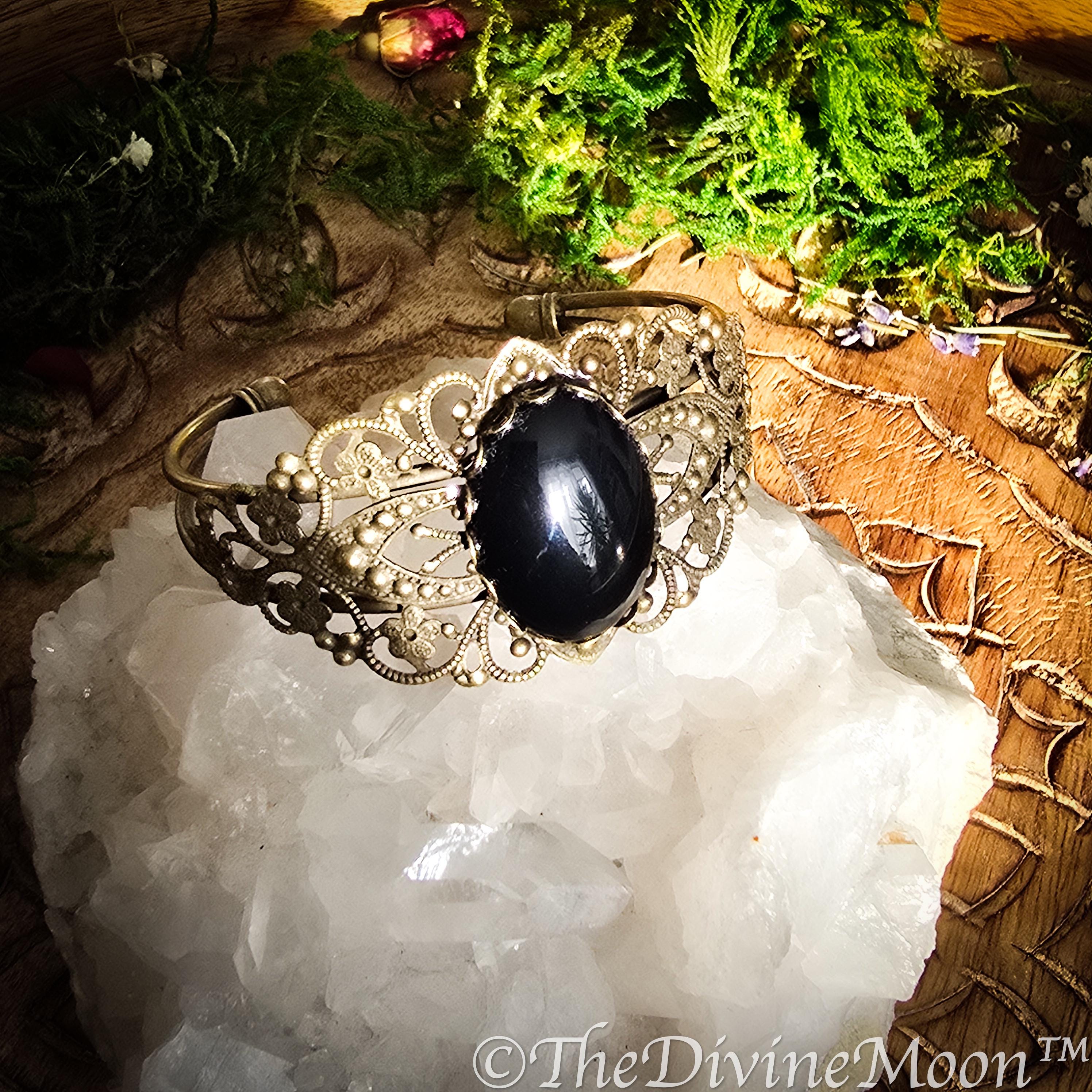Antique Vintage Scrying Mirror Brass Bracelet - Bangle - Fortune ...