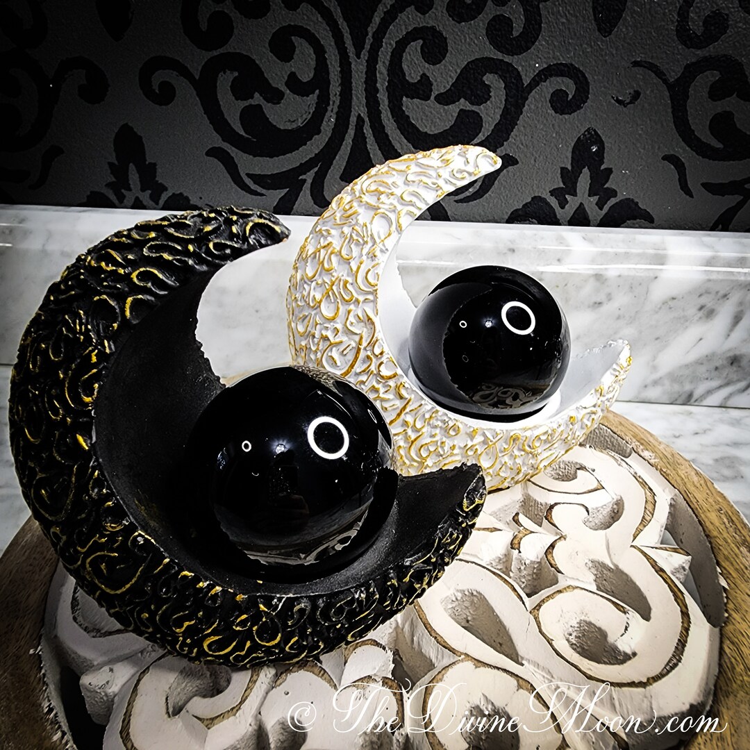 Crescent Moon Stand for Crystal Ball, Holds 2 Inch - 4 Inch Ball. Moon ...