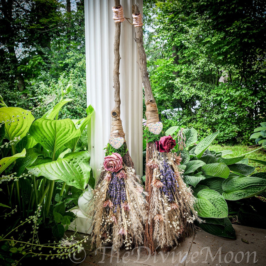 Love Wedding Broom Life Size Crystal Altar Witch Broom / - Etsy