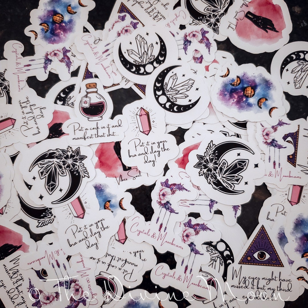 Witchy Sticker Bundle, Crescent Moon, Quartz, Stickers, Planner Sticker ...