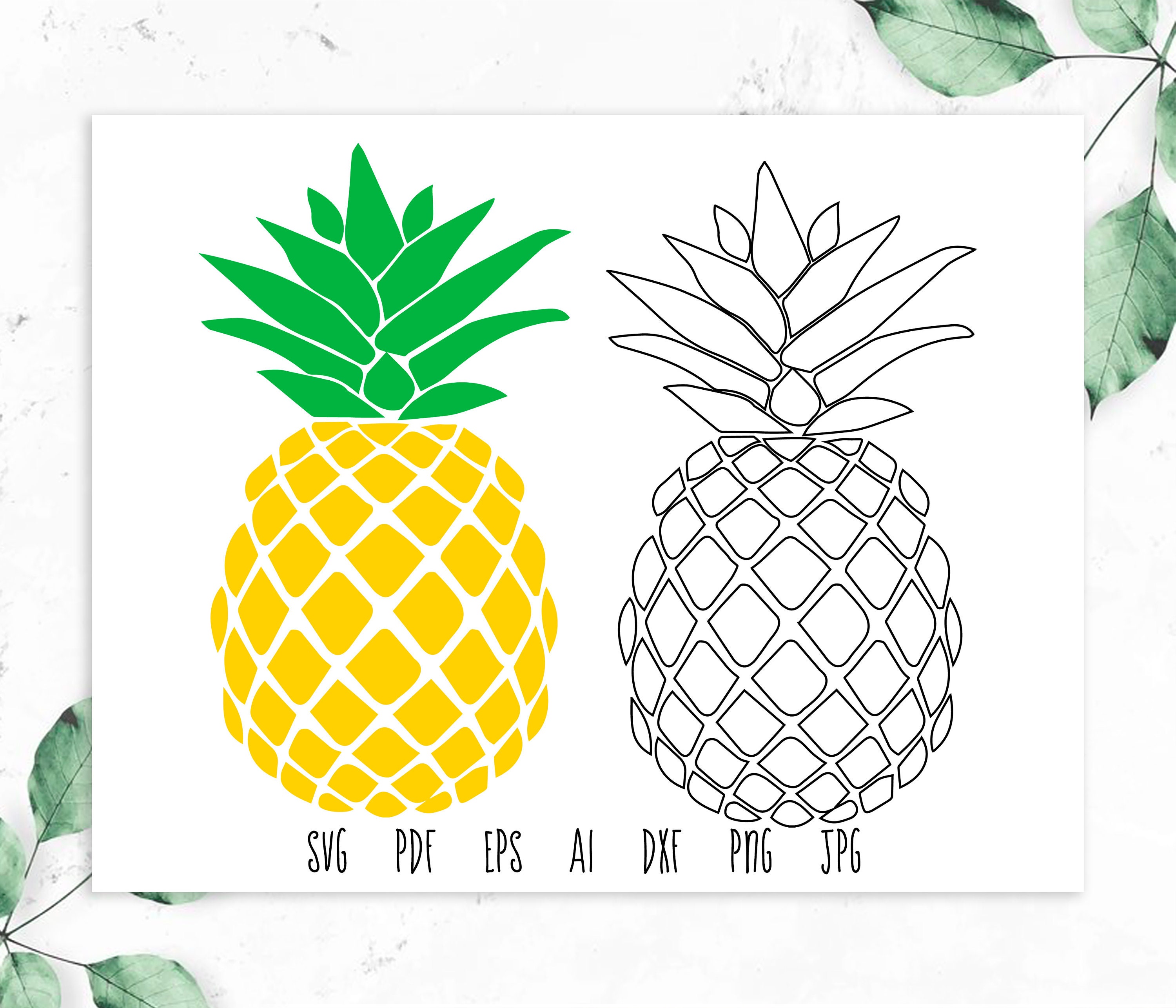 Piña Svg Piña Frutas Corte Archivos Piña Silueta Archivo Para Etsy España