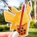 Pikachu Boba Sticker Handmade Pokemon Boba Milk Tea Sticker - Etsy