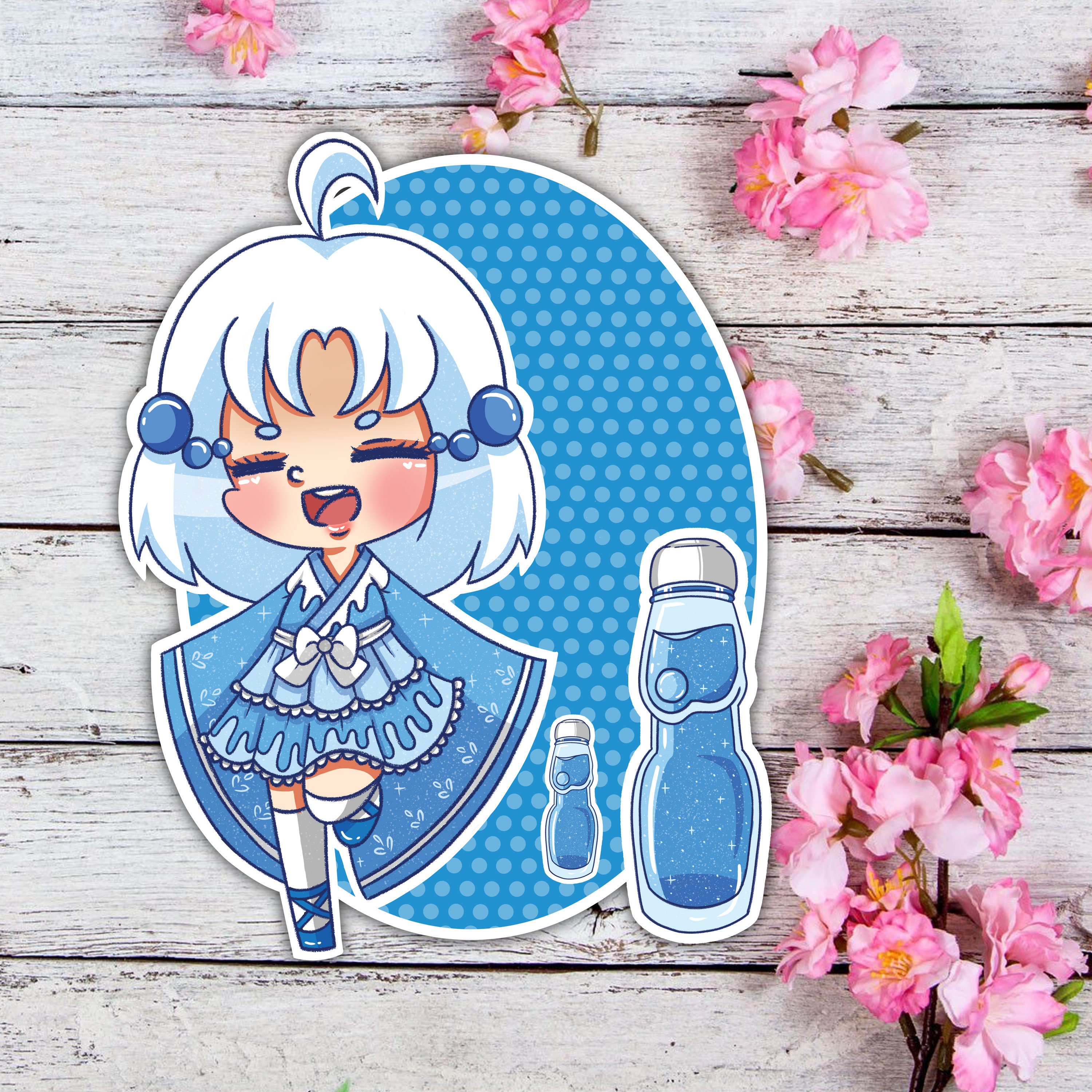 Japanese Food Sticker Pack Chibi Girl Vinyl Stickers - Etsy
