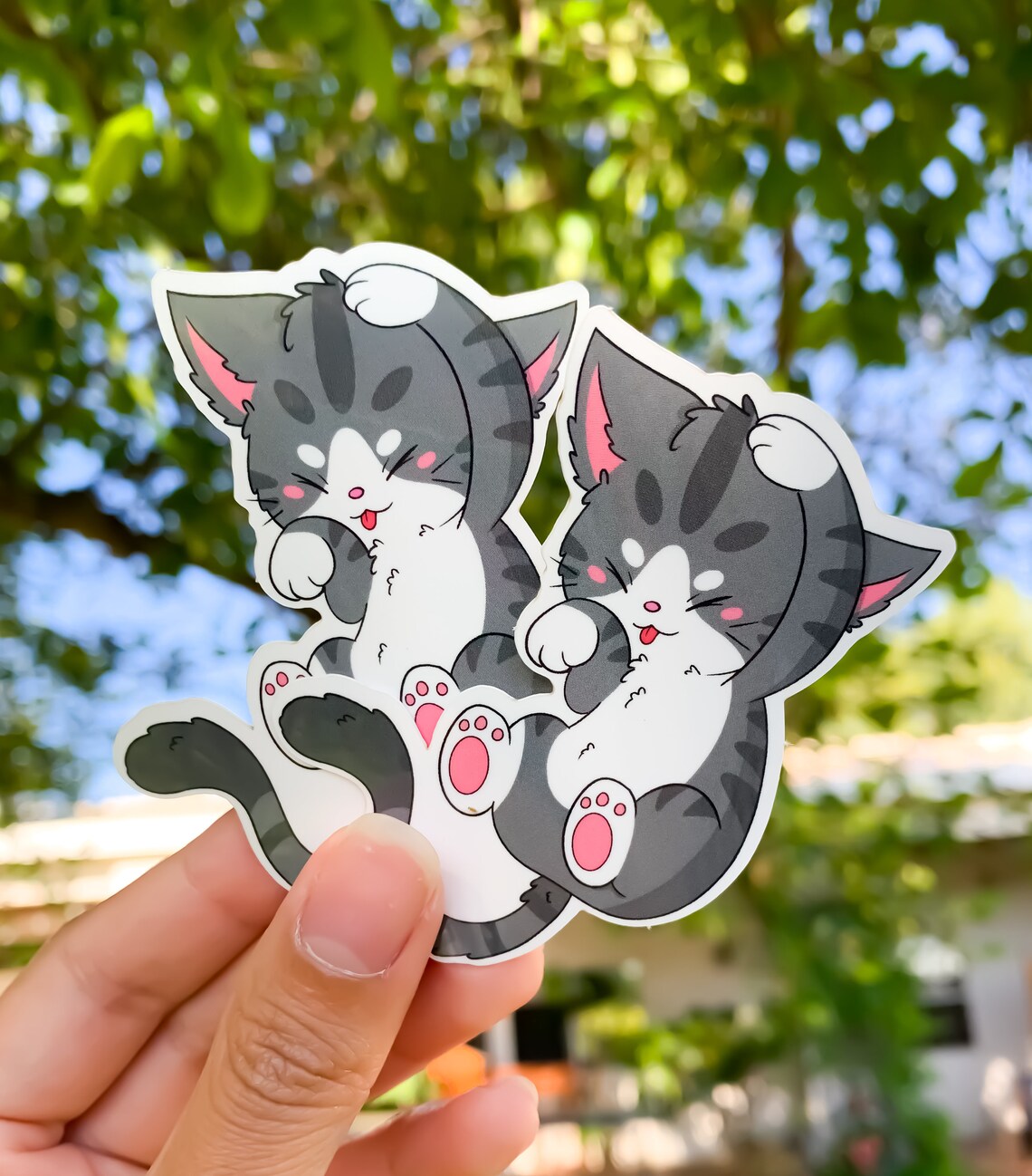 Cat Sticker Gray Kitten Vinyl Sticker | Etsy