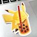 Pikachu Boba Sticker Handmade Pokemon Boba Milk Tea Sticker - Etsy