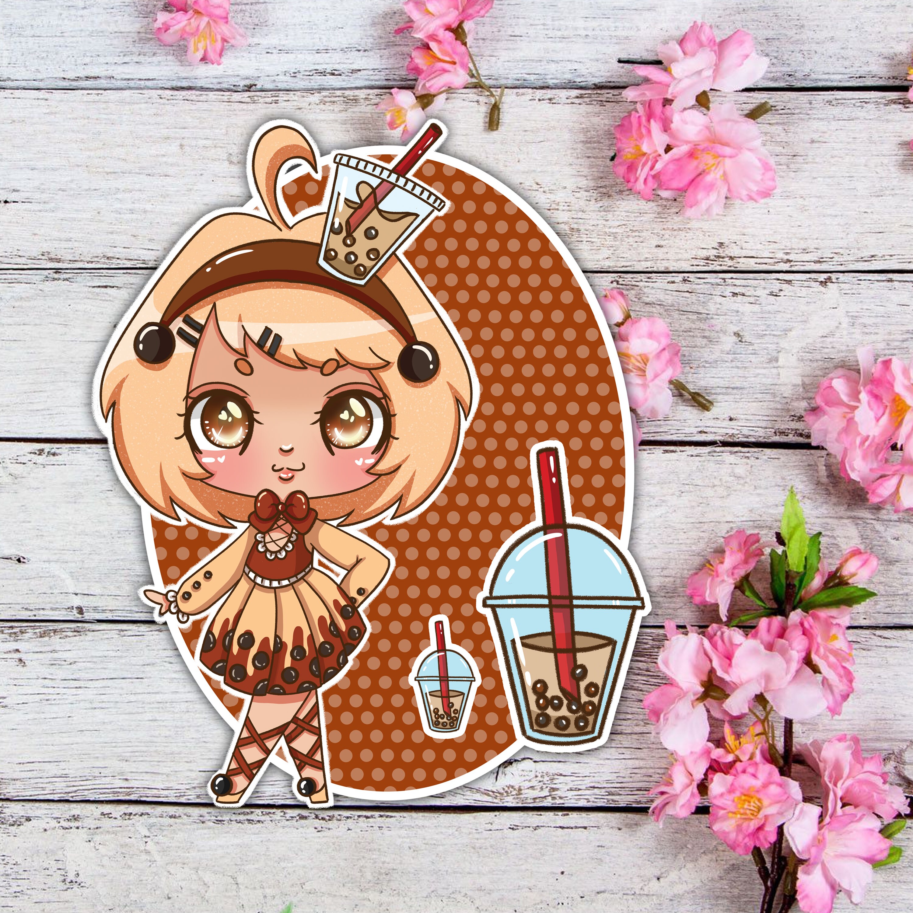 Japanese Food Sticker Pack Chibi Girl Vinyl Stickers | Etsy