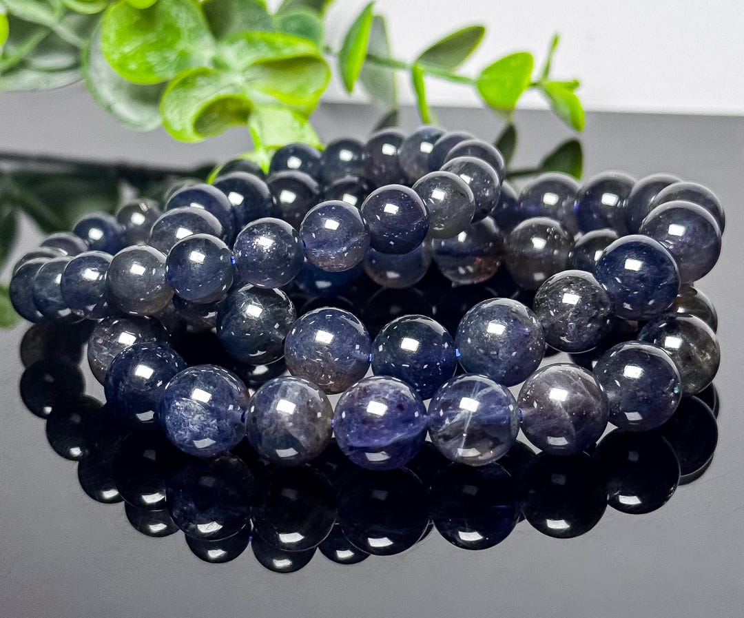 RARE Natural Bloodshot Iolite With Sunstone Bracelets - Sparkly Iolite ...