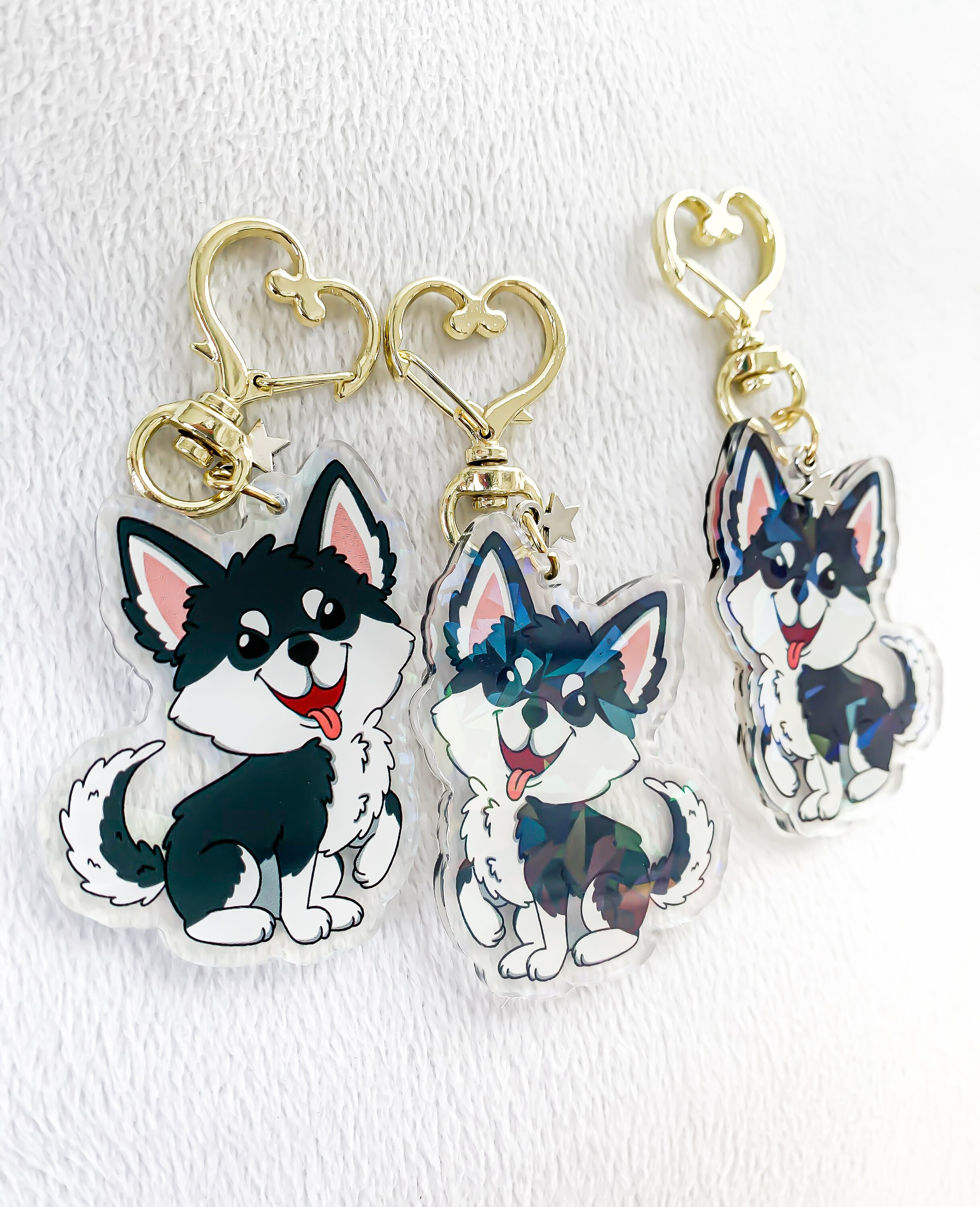 Siberian Husky Keychain Holographic Acrylic Keychain Charm | Etsy