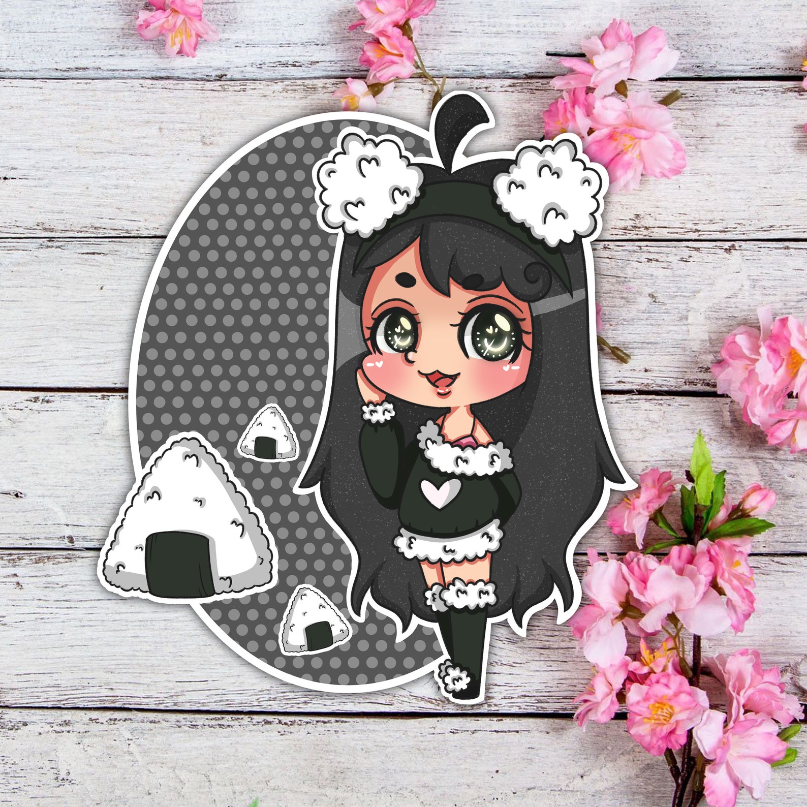 Japanese Food Sticker Pack Chibi Girl Vinyl Stickers - Etsy