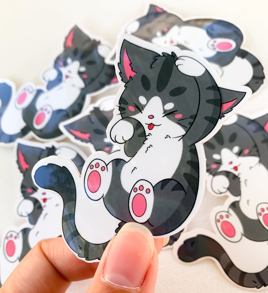 Cat Sticker Gray Kitten Vinyl Sticker | Etsy