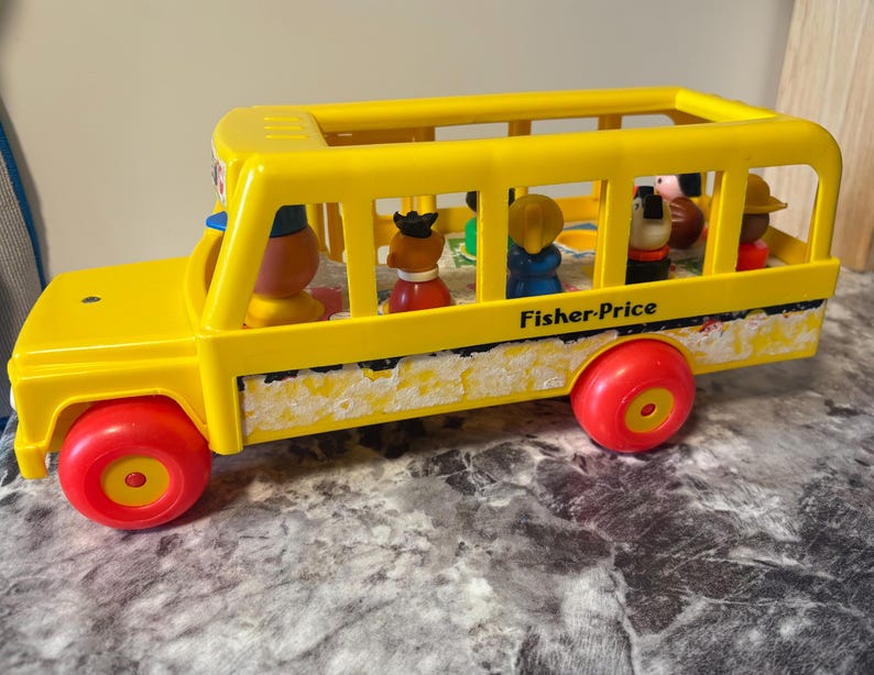 Fisher Price School Bus 192 Little People Vintage 1984 - Etsy