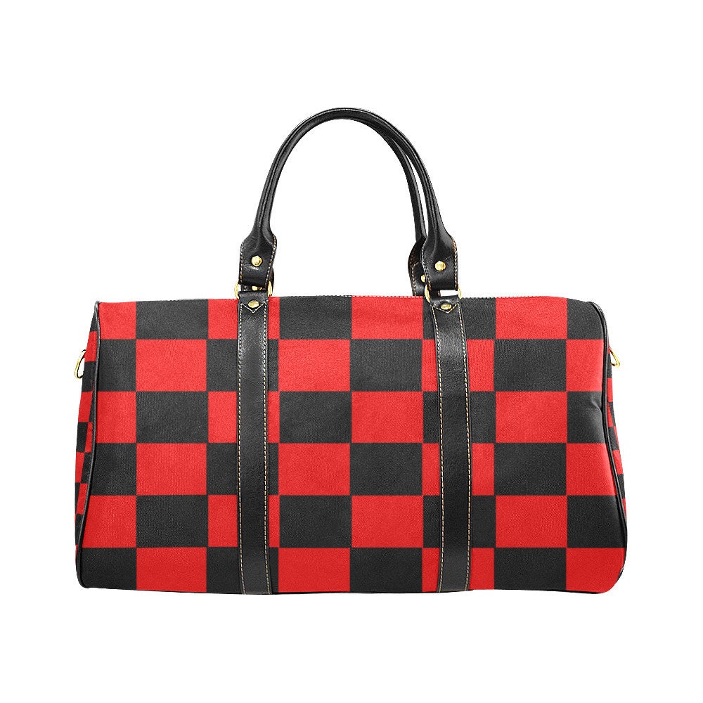 Checkered Travel Bag, Travel Bag, Checker Print Bag, Groomsmen Gift ...