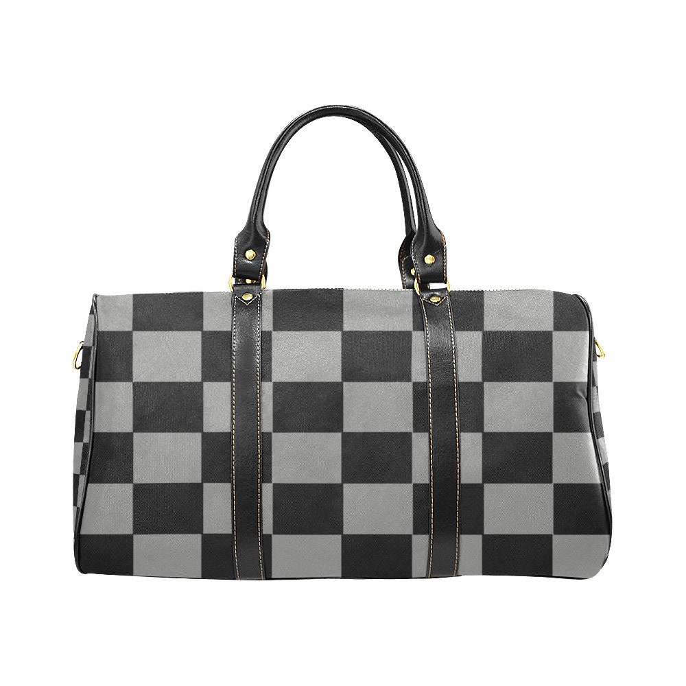 Checkered Travel Bag, Travel Bag, Checker Print Bag, Groomsmen Gift ...