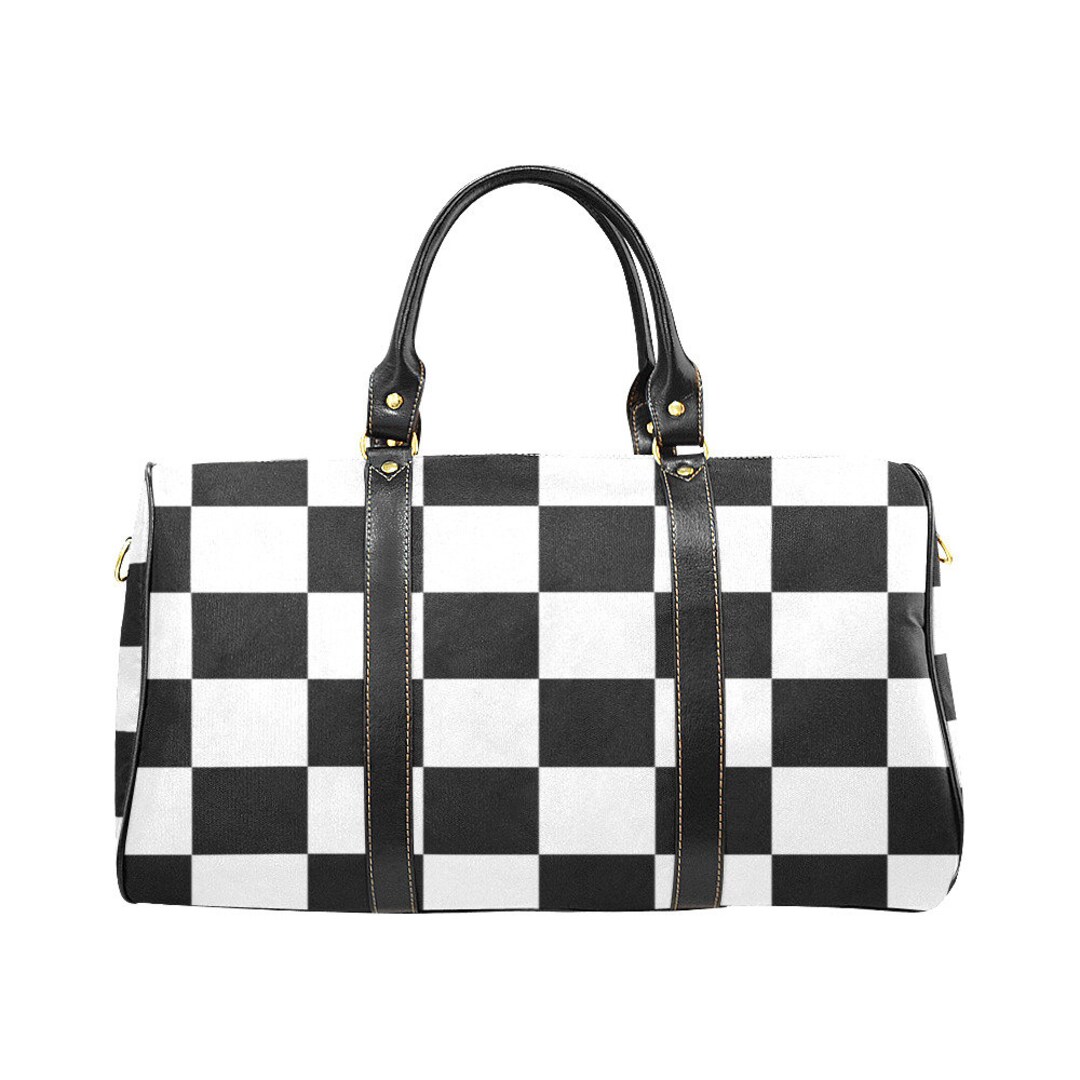 Checkered Travel Bag, Travel Bag, Checker Print Bag, Groomsmen Gift ...