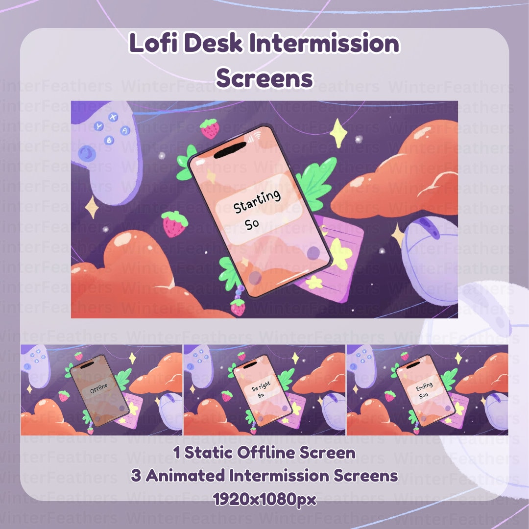 Animated Lofi Desk Twitch Intermission, Intermission Screens, Offline ...