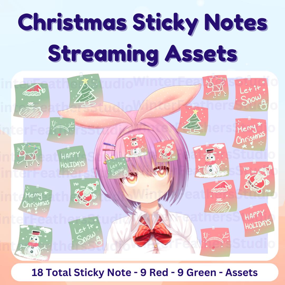 Vtuber Asset | Christmas Sticky Notes | Streaming Graphics | Twitch ...