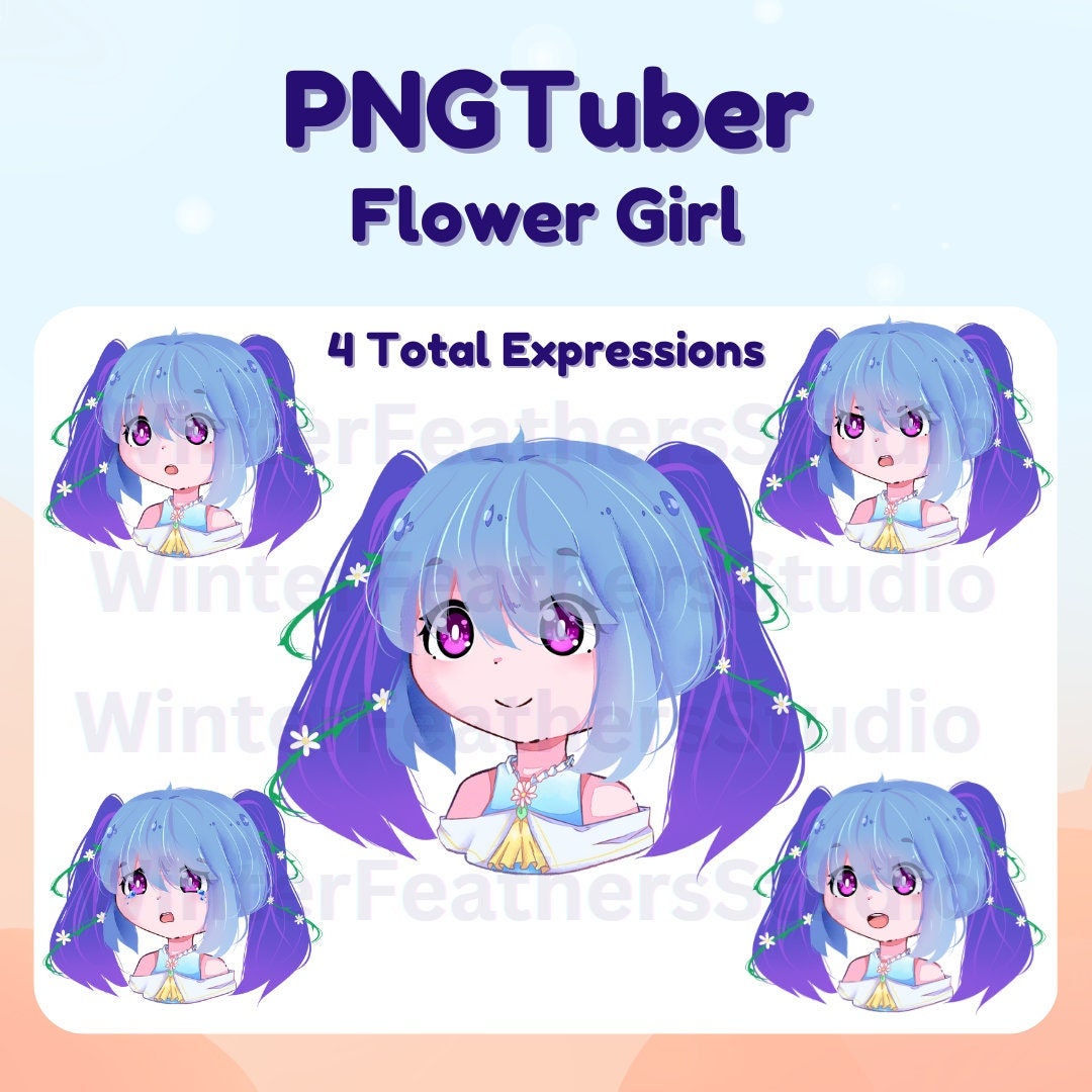 Cute Flower Magical Girl Premade Vtuber or Pngtuber Model Streaming ...