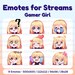 Gamer Girl Twitch Emotes, Streaming Emote, Blonde Hair Brown Eyes, Cute ...